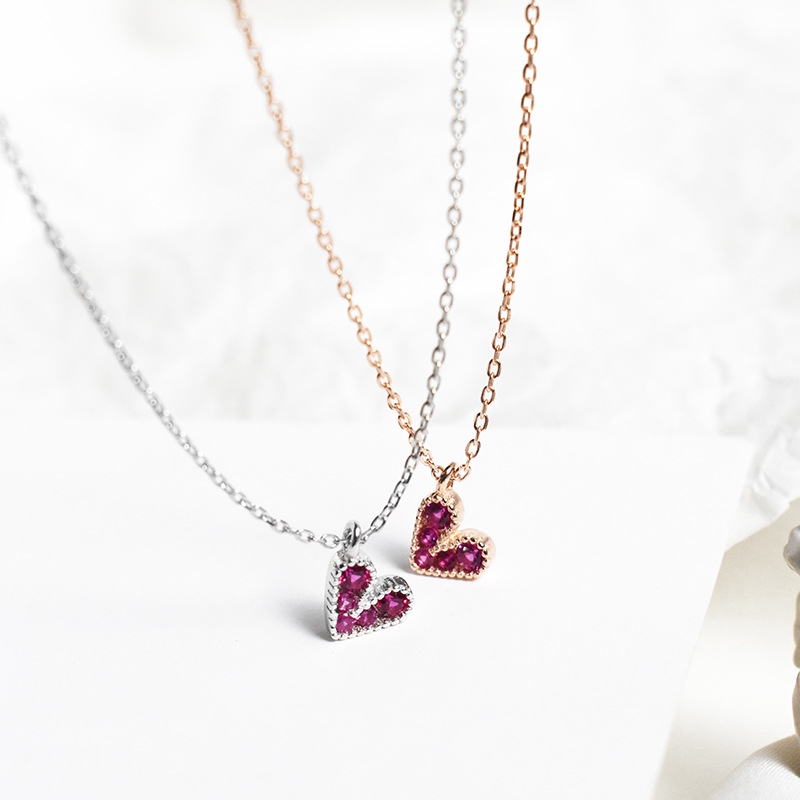 Simple and sweet rose love necklace in sterling silver - bifroststore ...