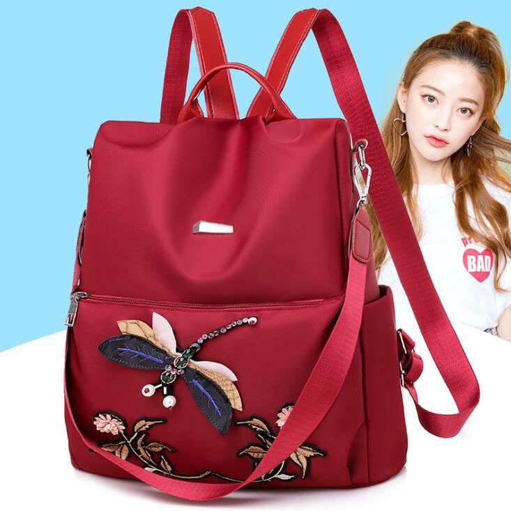 Classic style ethnic embroidery school bag backpack fashion personality ...