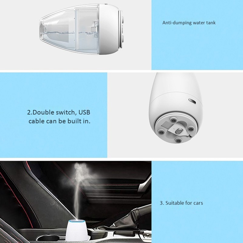 Mini Car Humidifier Diffuser, Portable Ultrasonic USB Air Essential Oil ...