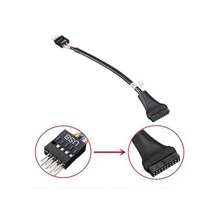 19 Pin USB 3.0 Female To 9 Pin USB 2.0 Male Motherboard Cable Adapter ...