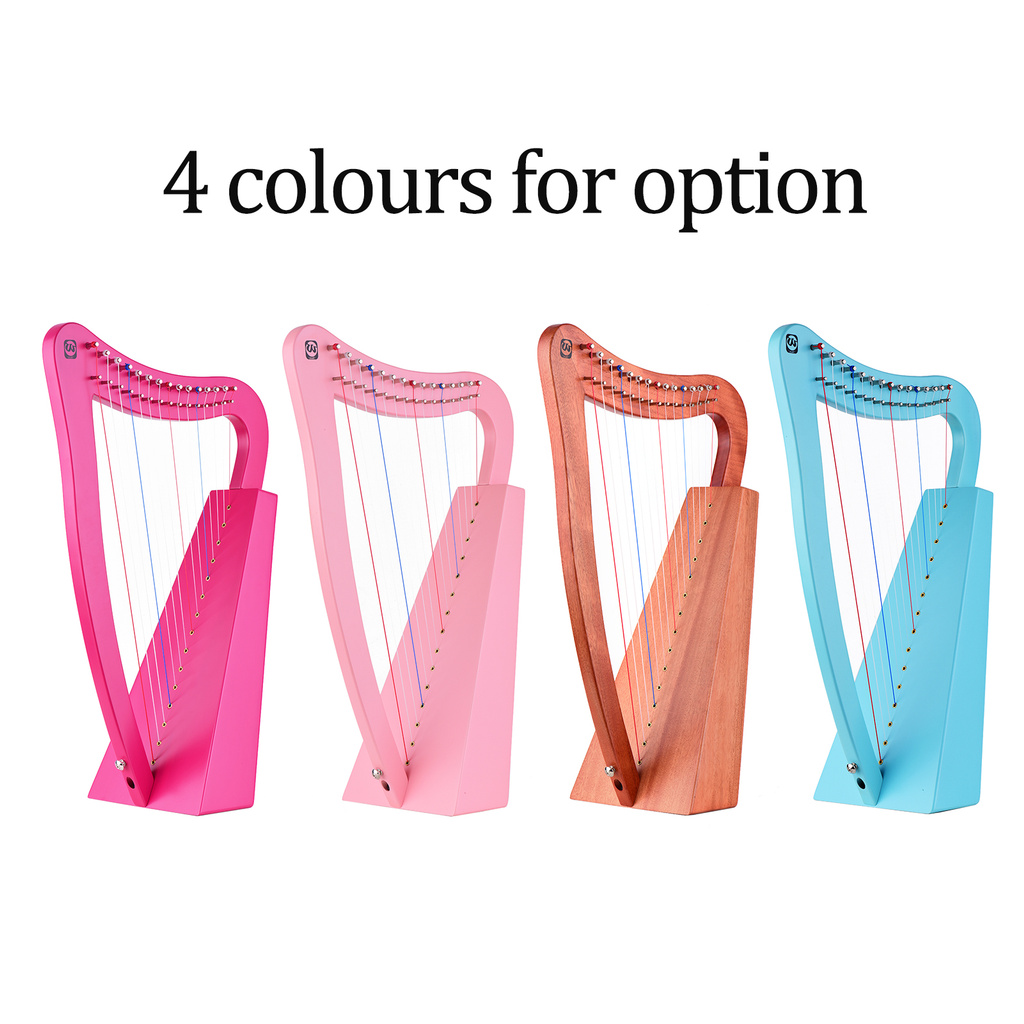 Walter.T 15-String Lyre Harp เครื่องมือประแจไม้สําหรับผู้เริ่มต้นสาย ...