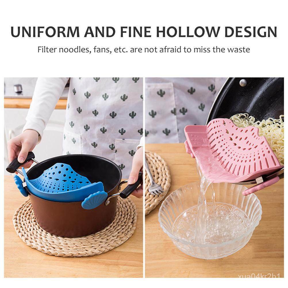 1pcs Silicone Food Strainers Heat Resistant Clip On Strain Strainer ...