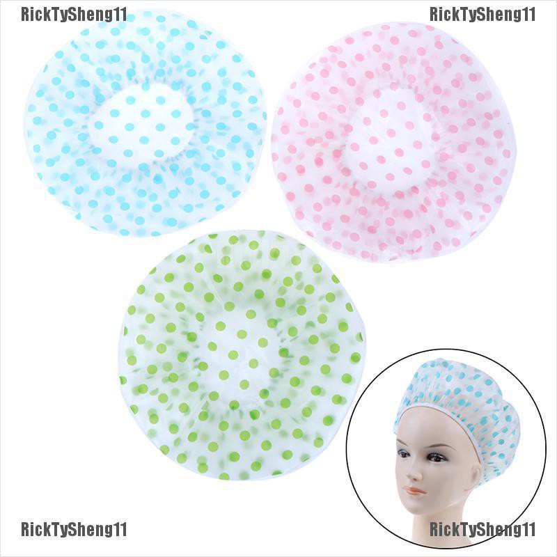 [COD RTS]Adult Shower Cap Plastic Waterproof Reusable Hair Bath Hat ...