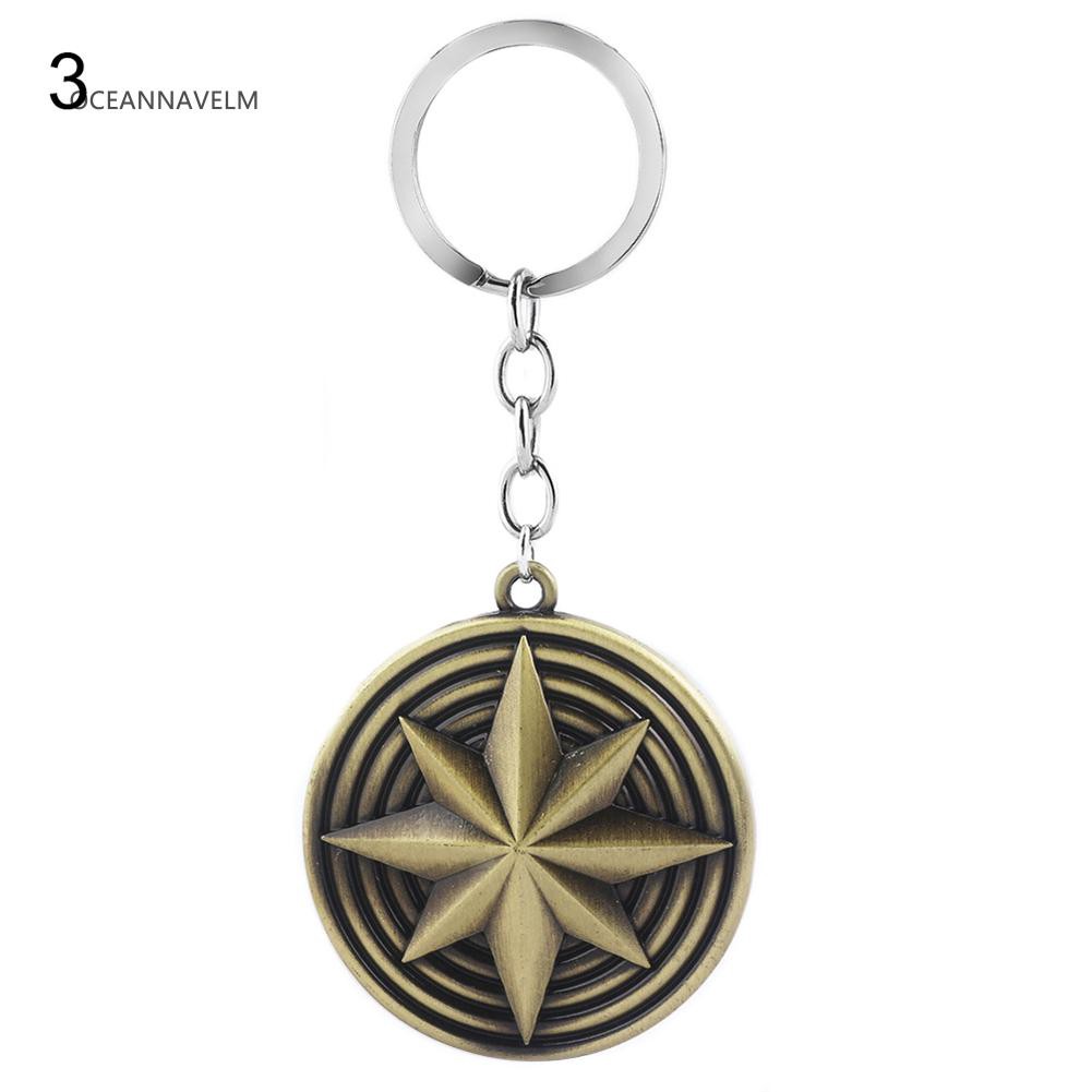 ♀OA Superhero Avengers Captain Marvel Logo Alloy Shield Key Ring Holder ...