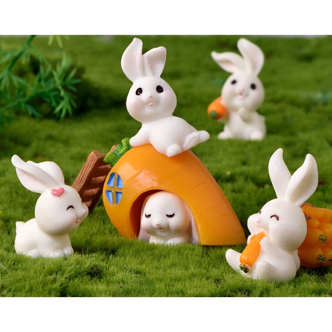 ตุ๊กตาจิ๋ว BUNHO เรซิ่น บ้านกระต่าย ตาแบ๊ว แครอท แฟนซี ของจิ๋ว ประดับ ...