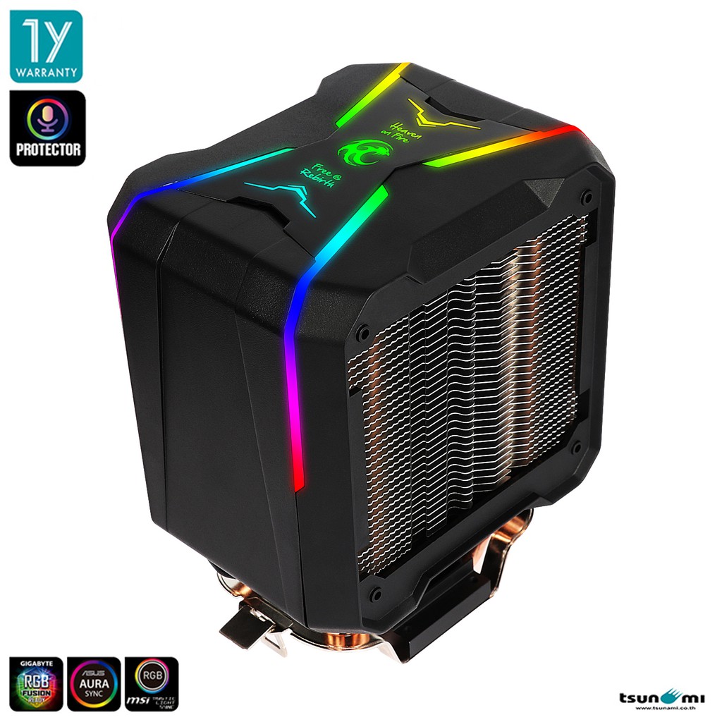 ซีพียูคูลเลอร์ Tsunami Protector TSS-7000 Sound Sync Armor Quad-Pipe ...