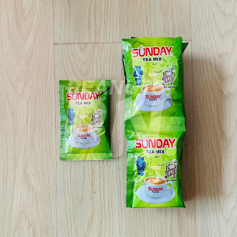 ชาพม่า Sunday Tea mix 3in1 สูตรใหม่ ห่อสีเขียว สูตรนมข้นหวาน รสกลมกล่อม ...