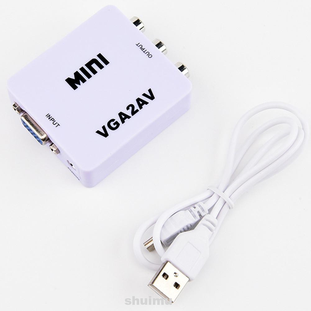Home Durable PC Box High Resolution Convertor AV To VGA 3.5mm Jacks ...