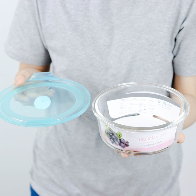 Micronware กล่องใส่อาหารแก้ว ทรงกลม รุ่น 6382 950 มล. ป้องกันแบคทีเรีย BPA Free เข้าไมโครเวฟได้ ...