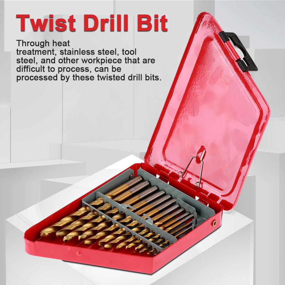 13Pcs 1.5-6.5mm High Speed Steel Twist Drill Bits Set Tool with Round ...