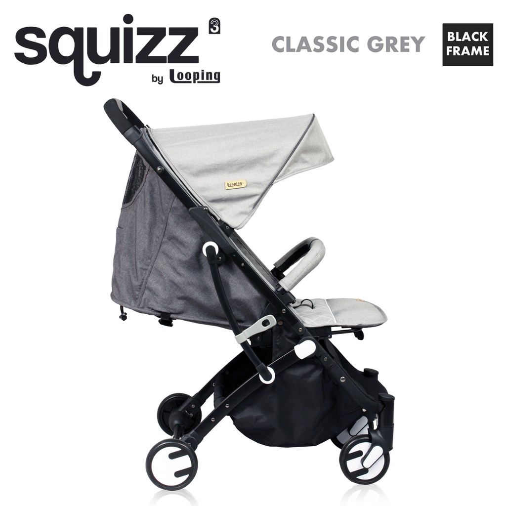 รถเข็นเด็ก Looping รุ่น Squizz 3 สี Classic Grey โครงสีดำ ...