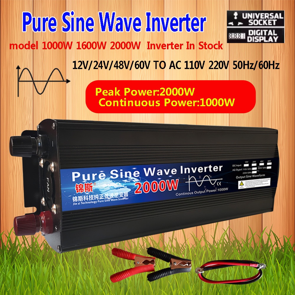 อินเวอร์เตอร์แปลงพลังงานแสงอาทิตย์ DC 12V 24V AC 220V 110V 60Hz 1000W 1600W 2000W DIY สําหรับ ...