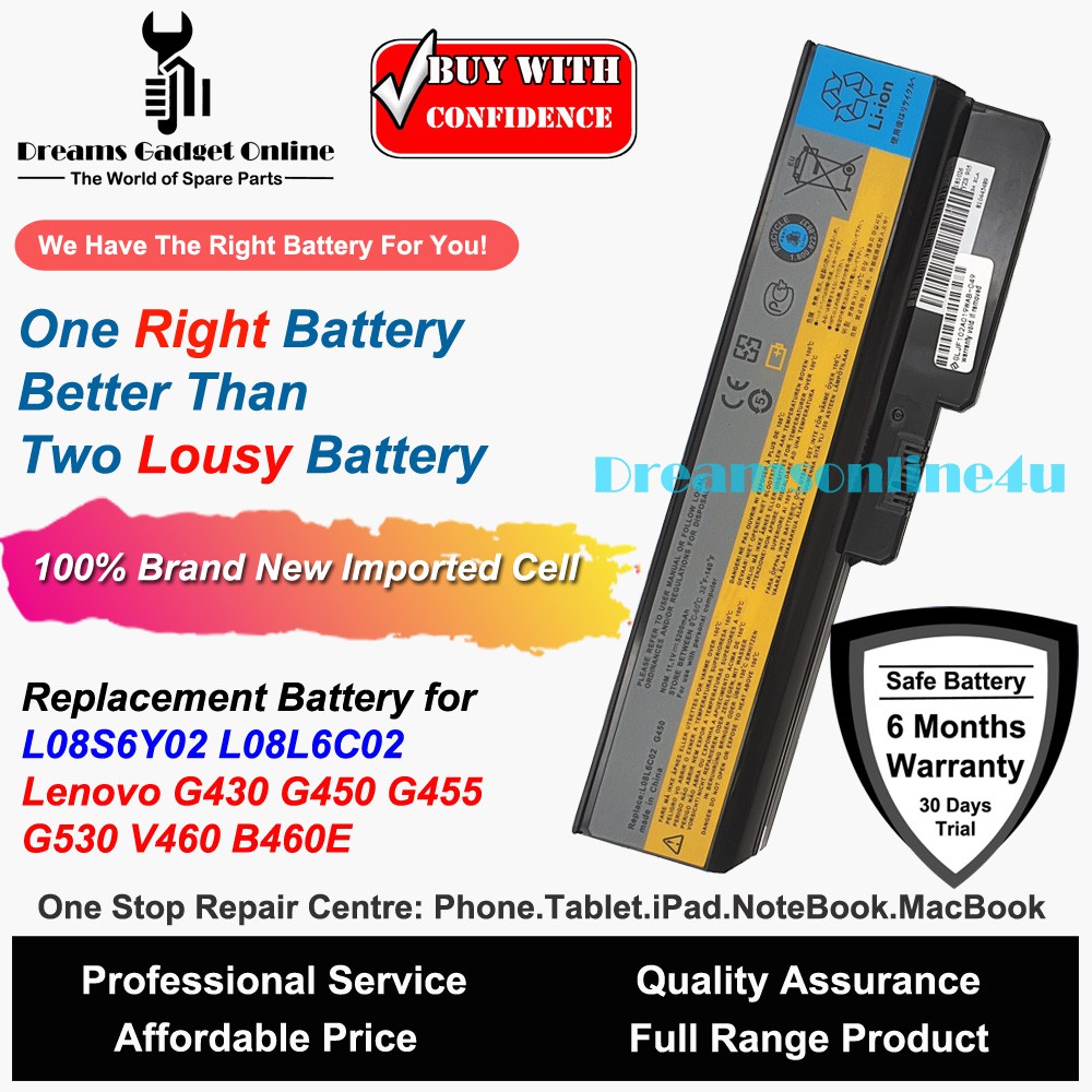 Replacement Notebook Battery L08L6Y02 L08S6Y02 L08L6C02 for Lenovo G430 ...