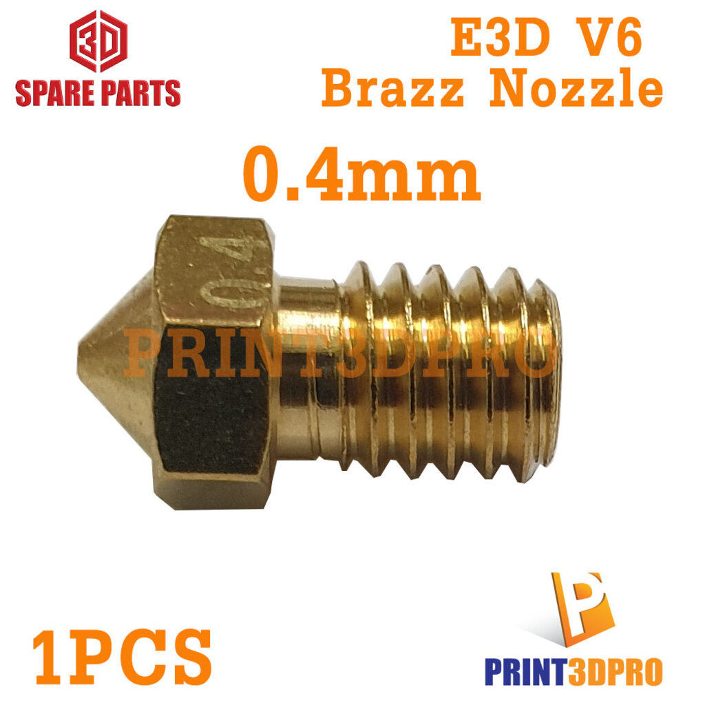 3D Spare Part Nozzle 0.4mm E3D V6 Brass 3D Printers - tanarnat - ThaiPick