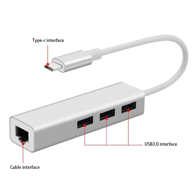 (ho) type - c to rj 45 อะแดปเตอร์แปลง ethernet 1000 mbps usb hub ...