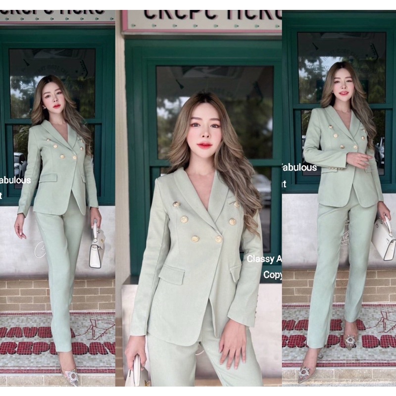 M10 S-XL Set ชุดเซ็ต เซต2ชิ้น เซตสูท ชุดสูทผู้หญิง เซตสูทขายาว ชุดเข้าเซต เซตสูทแฟชั่น ชุดออกงาน ...