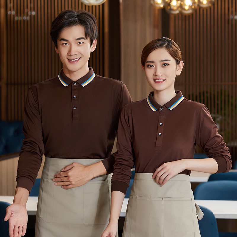 Jinrui Professional Customized Clothing Waiter Workwear T-Shirt Long ...