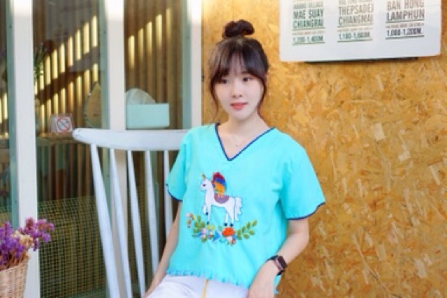 เสื้อผ้าฝ้ายปักกวางยูนิคร์อน.แต่งพู่ - nussara_30 - ThaiPick