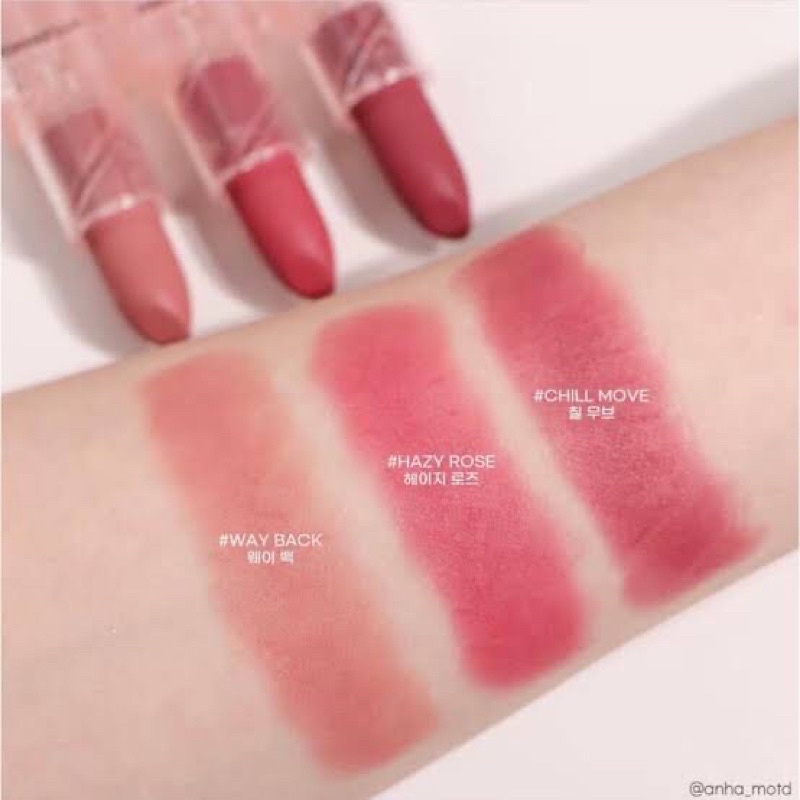 ( พร้อมส่งใส่โค้ด AUG50SS ) 3CE SOFT MATTE LIPSTICK สี HAZY ROSE 3.5g.ท ...