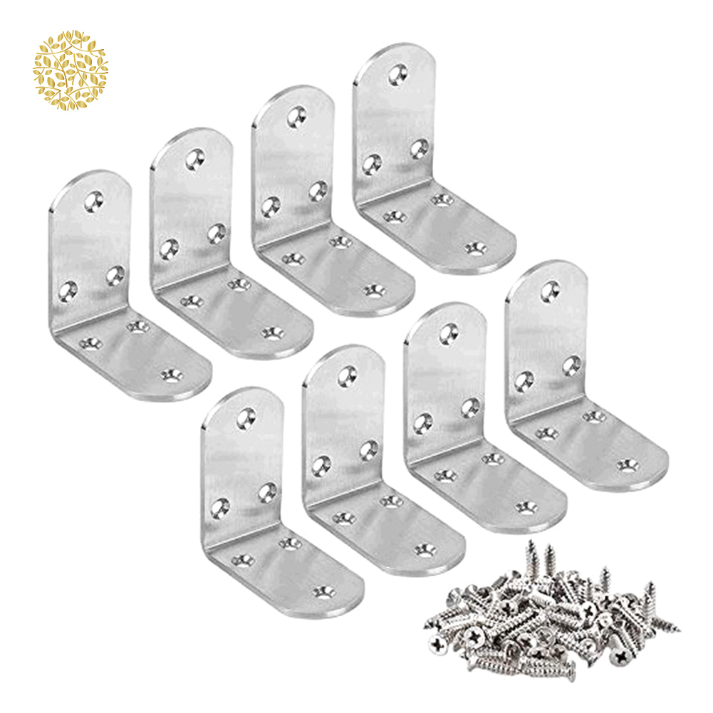 8 Pcs Corner Bracket 90 Degree Right Angle Brackets Fastener Stainless ...