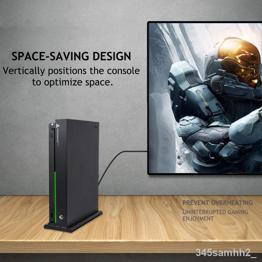 Xbox One X Vertical Stand with Cooling Fan with 3 USB Ports and a Light ...