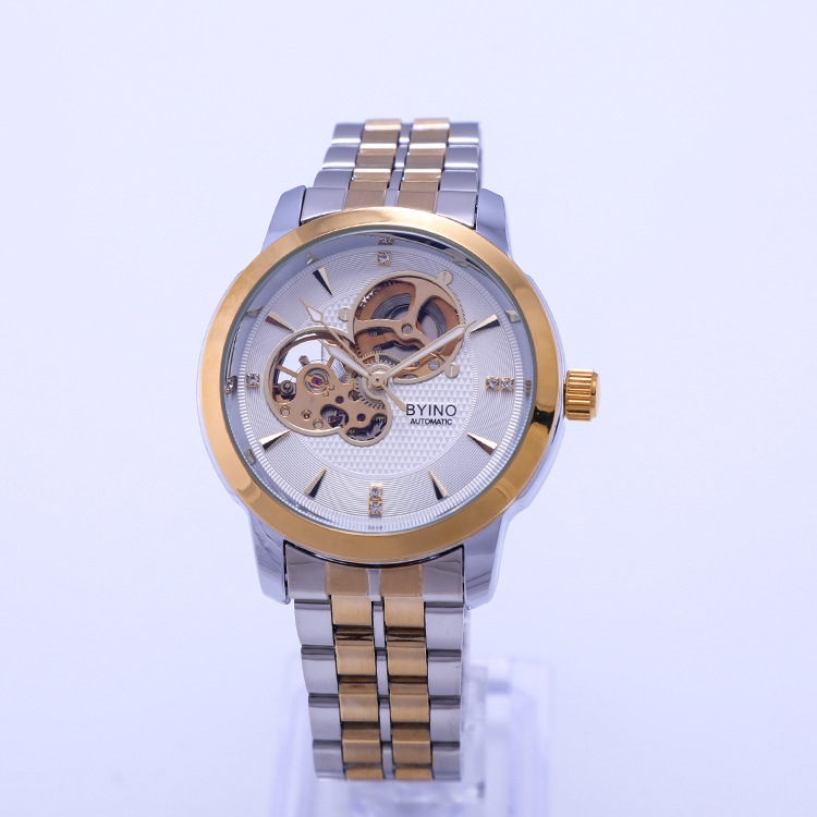 SALE ใหม่ Beiino กลไกนาฬิกากันน้ำนาฬิกาผู้ชายส่องสว่างกลวงอัตโนมัติเข็ม ...