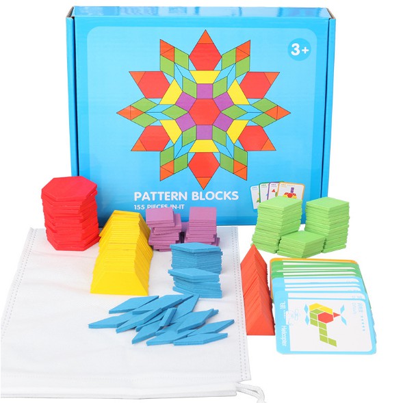 Montessori Pattern Blocks 155 Detailed Puzzle Toy For Babies VOYJ ...
