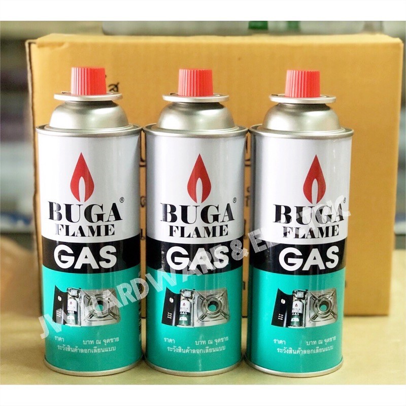 ♩BUGA GAS ฝาจุกแดง (แพ็ค 3 กระป๋อง) แก๊สกระป๋อง ใหญ่375ml # รุ่นใช้กับ ...