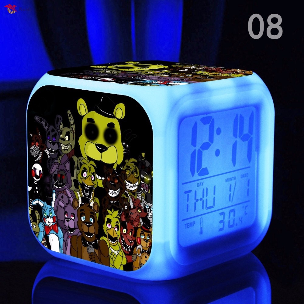 Cartoon Alarm Clock Toys Game Colorful LED Clocks Night Light Kids ...