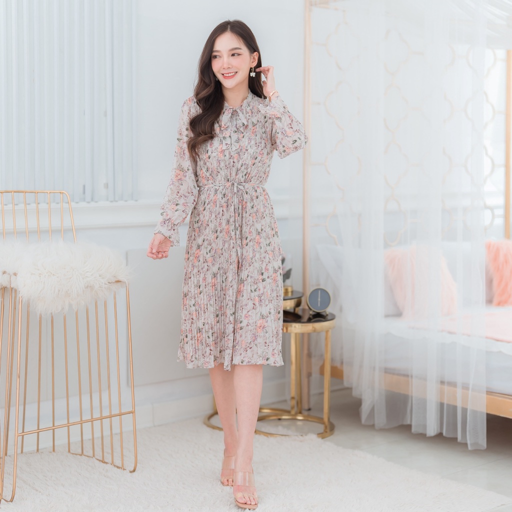 Mamong เดรสพรีทให้นม ผูกโบว์ คลุมท้องได้ - mamongs - ThaiPick