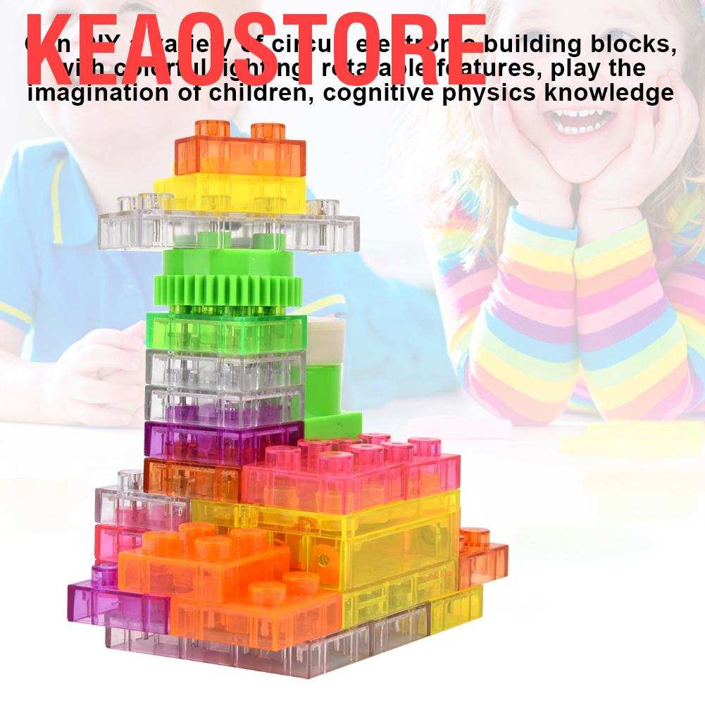 Keaostore 42x Electronic Building Blocks Rotation Light Up DIY Stacking ...