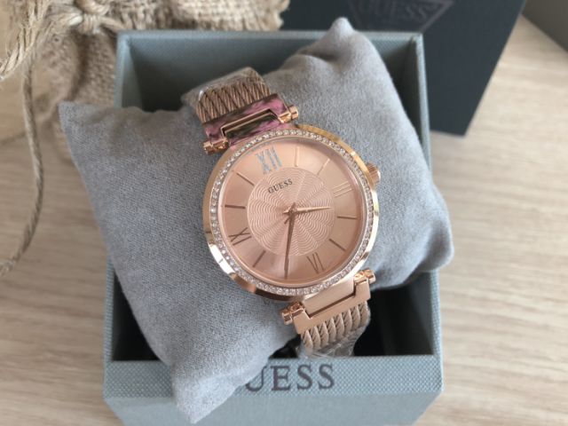 สด-ผ่อน) นาฬิกา สีโรสโกลด์ Guess Analog Rose Gold Dial Ladies Watch ...