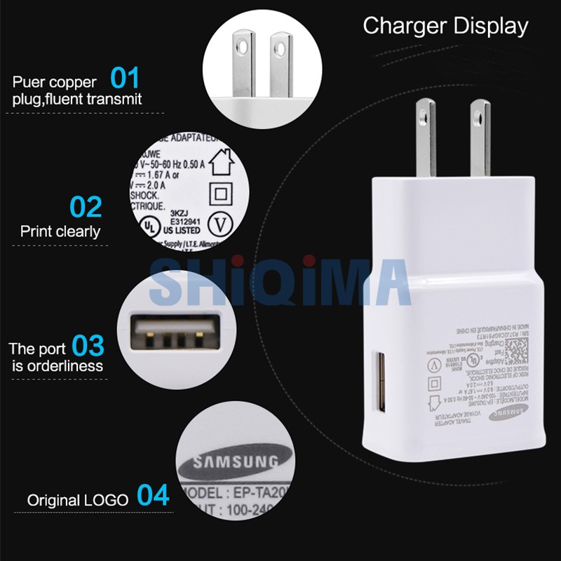 Samsung Fast Charger Adapter US Plug USB Type C Cable 100% Original S9 ...