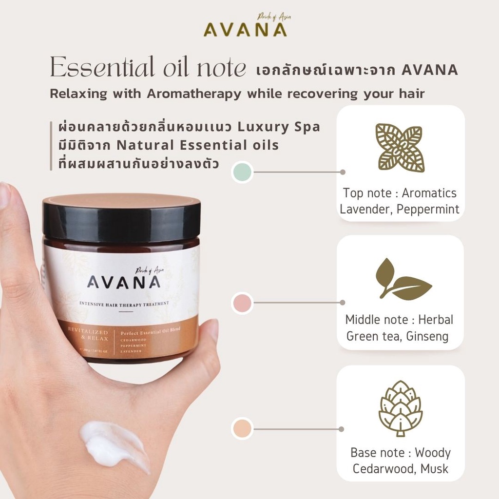 AVANA INTENSIVE HAIR THERAPY TREATMENT ทรีตเม้นต์ Organic เข้มข้น ...