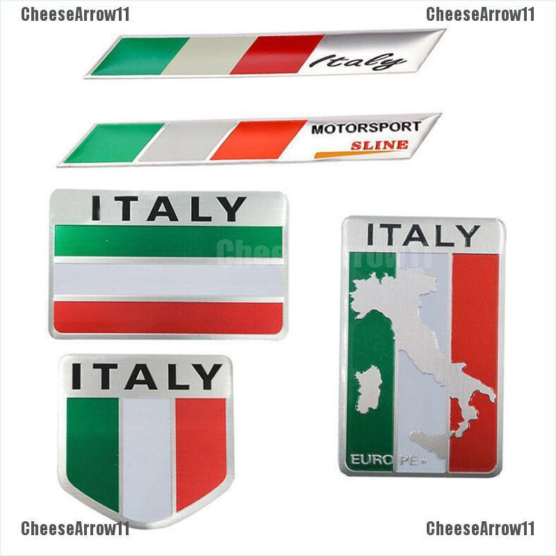 CheeseArrow Aluminum 3D Metal ITALY Italian Flag Sticker Emblem Badge ...