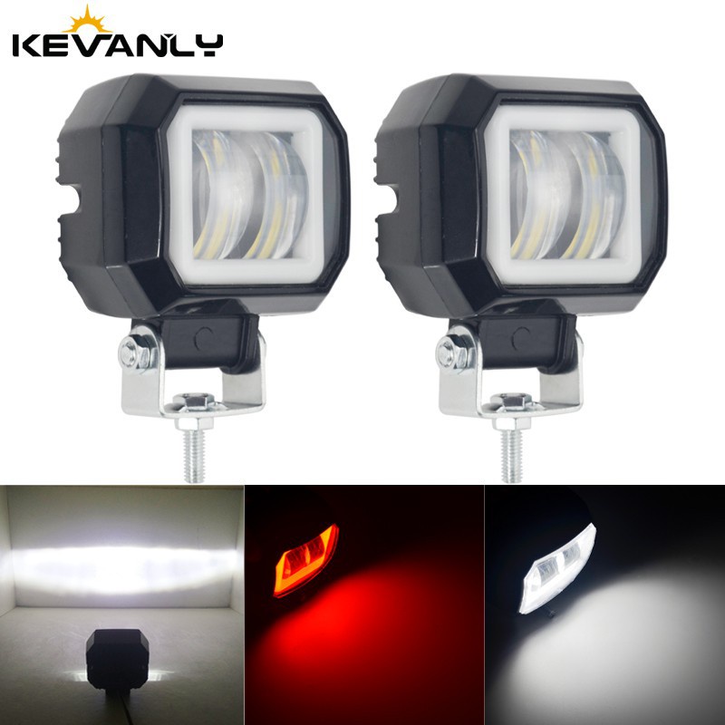 2PCS Motorcycle headlight light bar Work bar Angel Eyes Light 3Inch 12V ...