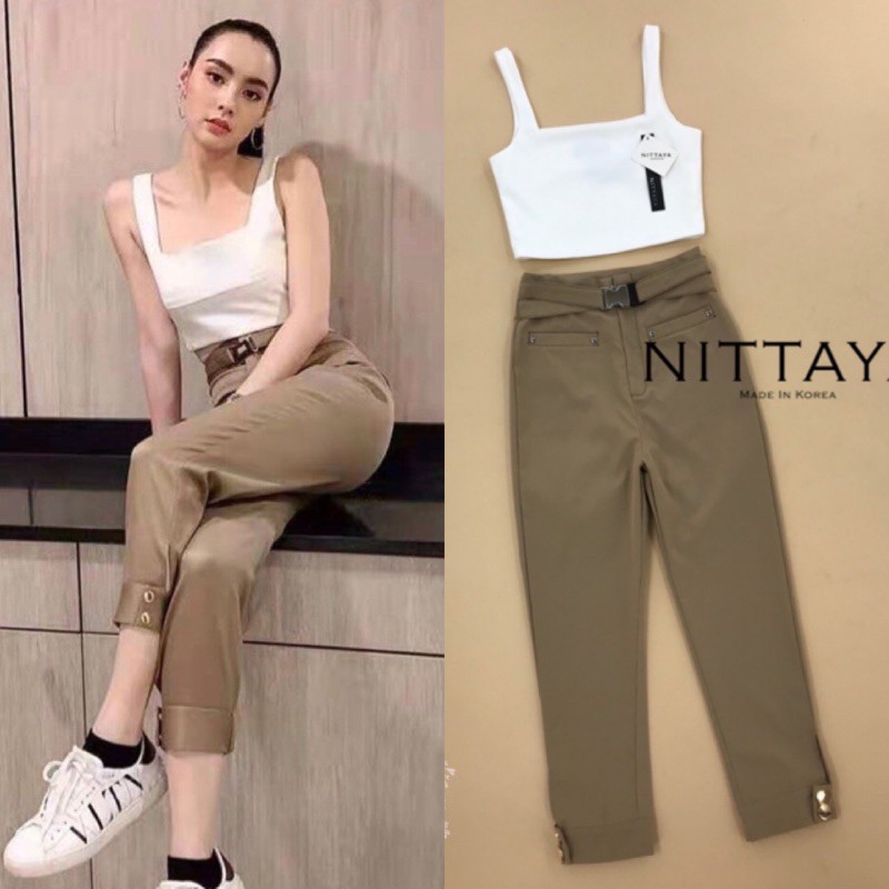 Nittaya set เสื้อครอบแขนตะเกียบ ทรงเหลี่ยม ขายาว size M มือ1 สวยน่ารักไฮโซ - proudpakjira - ThaiPick