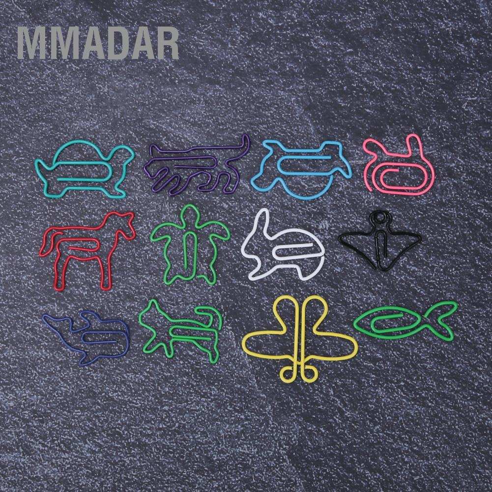 MMADAR 60pcsbox 12 Kinds Cute Animal Shaped Paper Clip Memo Note Clips ...