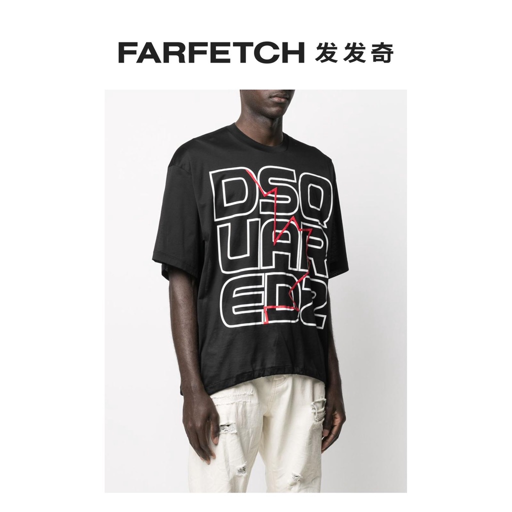 Tanabata เสื้อยืดลําลอง แขนสั้น พิมพ์ลายโลโก้ Dsquared2 FARFETCH สําหรับผู้ชาย - zhenzhen20171 ...