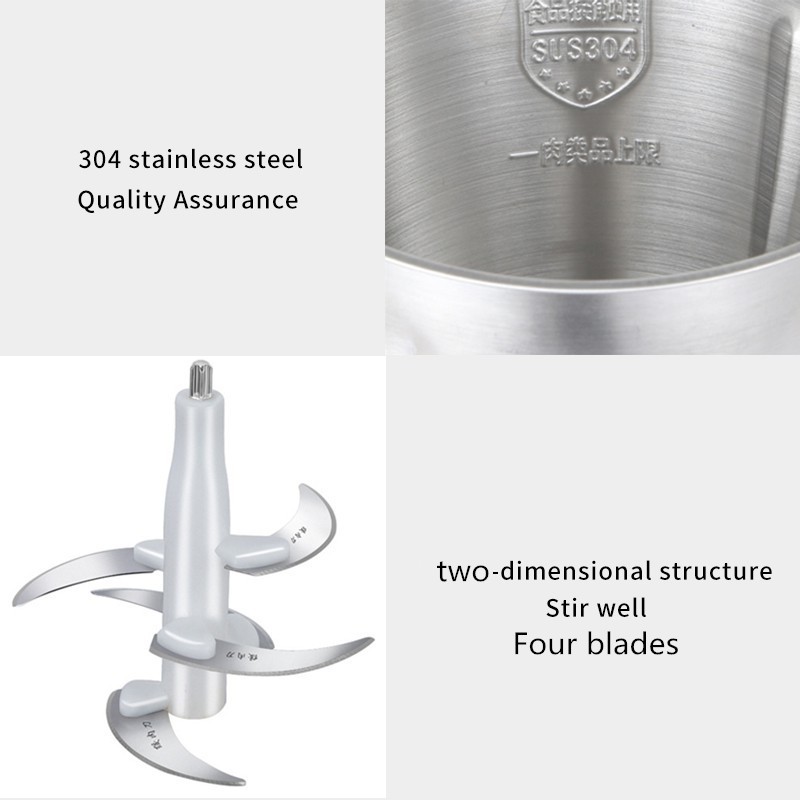 220V/2L Stainless Steel Food Processor Electric Meat Grinder Electric ...