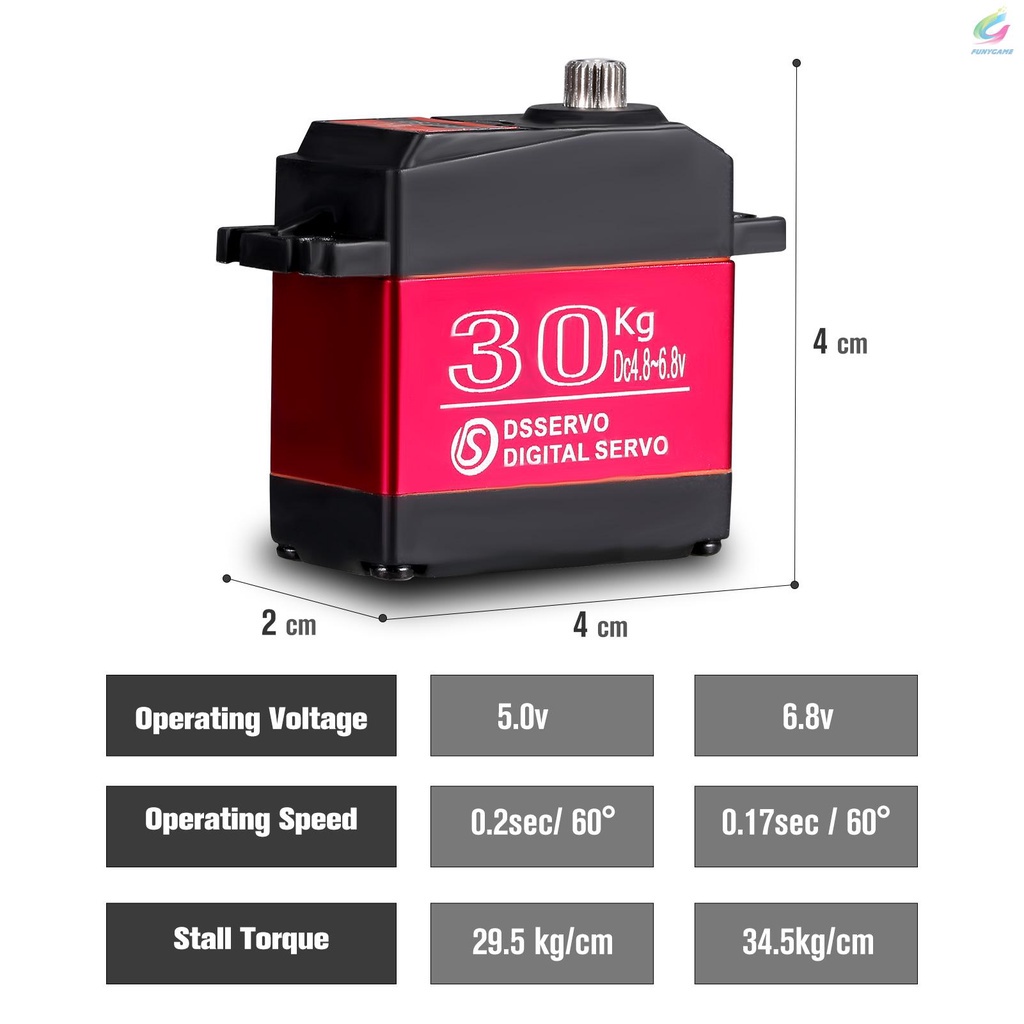 DS3230 30KG Digital Servo IP66 Waterproof Stainless Steel Gear Steering ...
