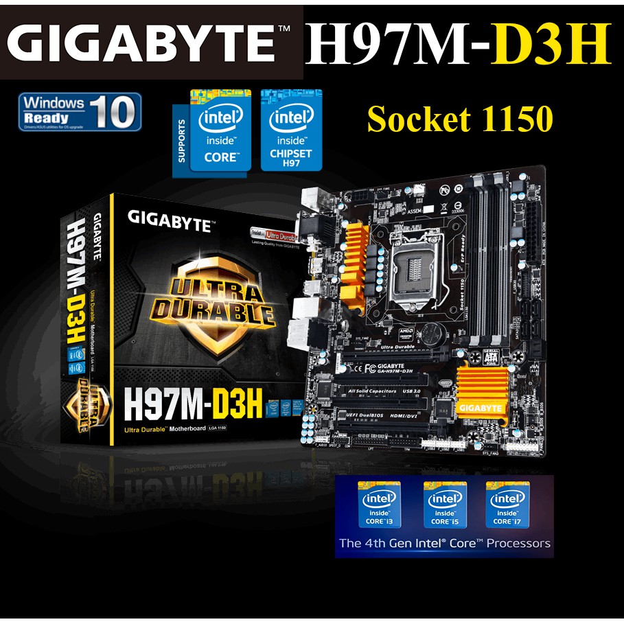 Mainboard INTEL GIGABYTE H97M-D3H (Socket 1150) มือสอง พร้อมส่ง แพ็คดี ...