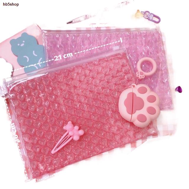 พร้อมส่งในไทย(heart) Bubble zip pouch กระเป๋า ซิปล็อค pvc กันน้ำ 16 x ...