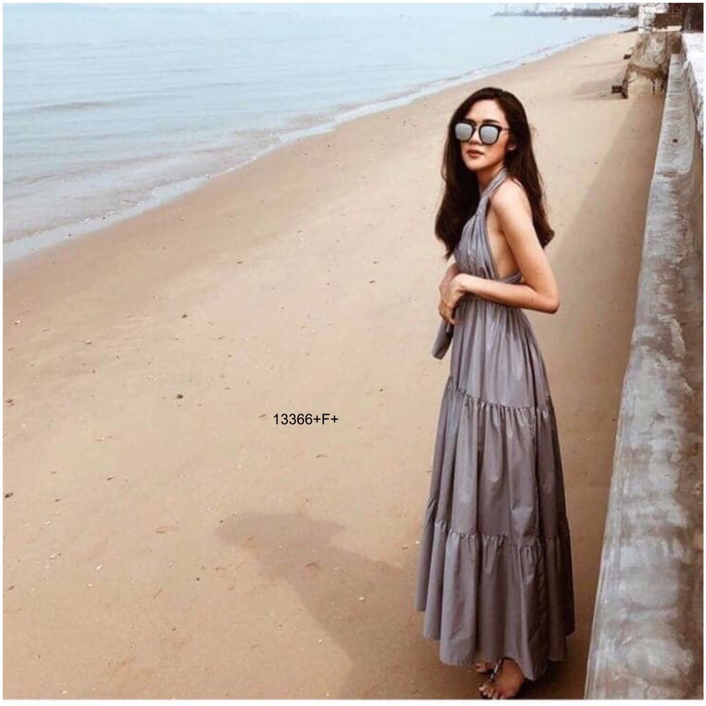 SS13366 Dress แม็กซี่เดรสคล้องคอ - twinsskyshop - ThaiPick