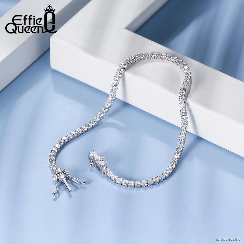Effie Queen Silver Tennis Chain Bracelet 2mm 3mm 4mm Zirconia Sterling Silver Wrist Bracelets ...
