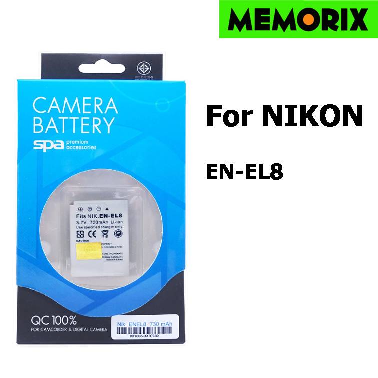SPA battery For Nikon EN-EL8 Camera Battery แบตเตอรี่กล้อง | Shopee ...