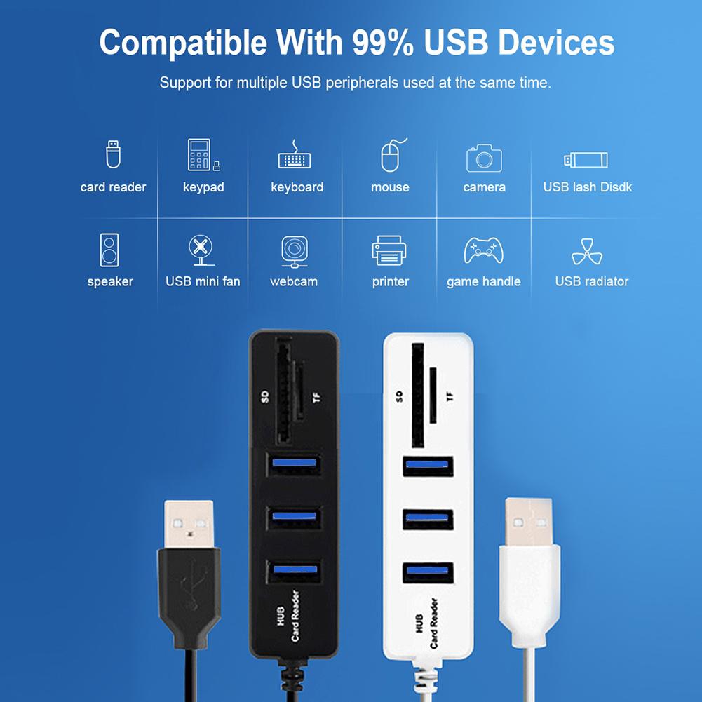 NG USB Hub Combo 3 พอร์ตความเร็วสูง USB 2.0 Hub แยกหลาย USB Combo 2 in ...