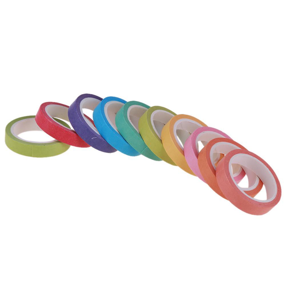 ACT 10pcs Colorful Paper Tape Adhesive Sticker Writable DIY ...