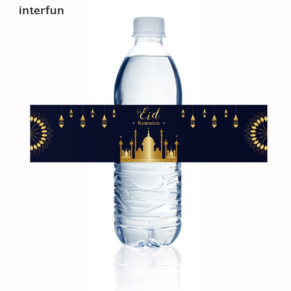 ITFUN 10pcs Eid Mubarak Bottle Labels Wrapper Adhesive Stickers Ramadan ...
