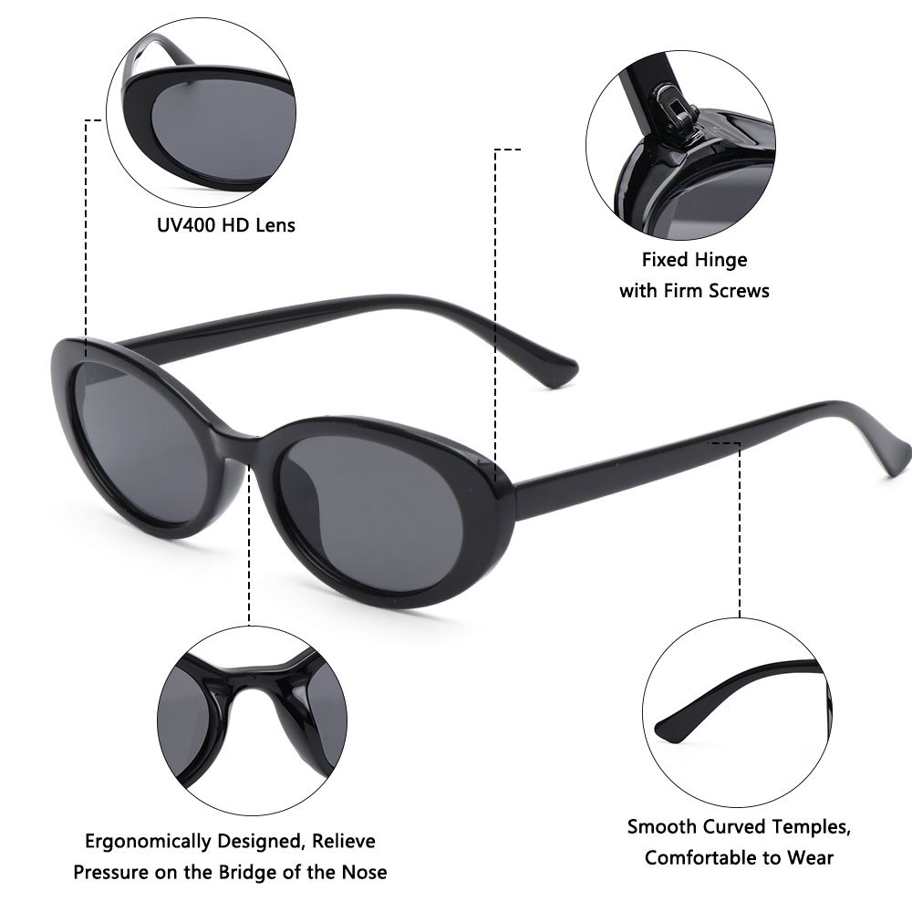 Lilac Fashion Retro Oval Sunglasses Uv400 Small Frame Womens Sunglasses